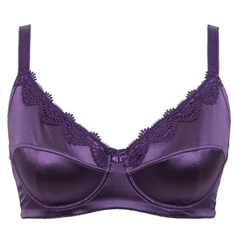 BL953 Women Big Size Bra Red/Purple/Black/Khaki Color Spandex Satin ...