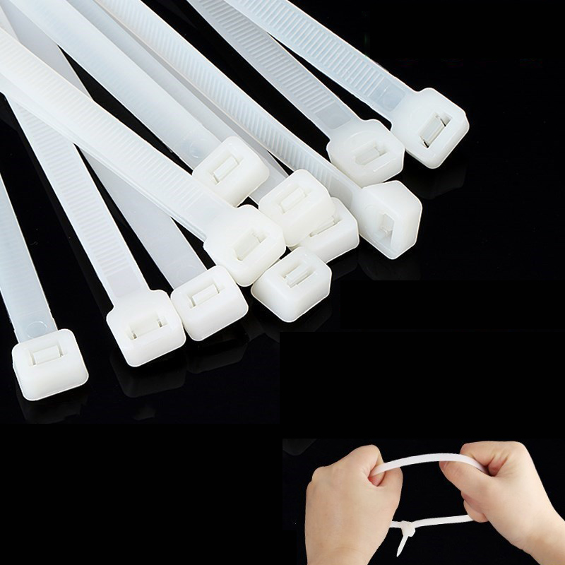 Self-locking plastic nylon tie 100PCS nylon cable tie set 3X200 Loop ...