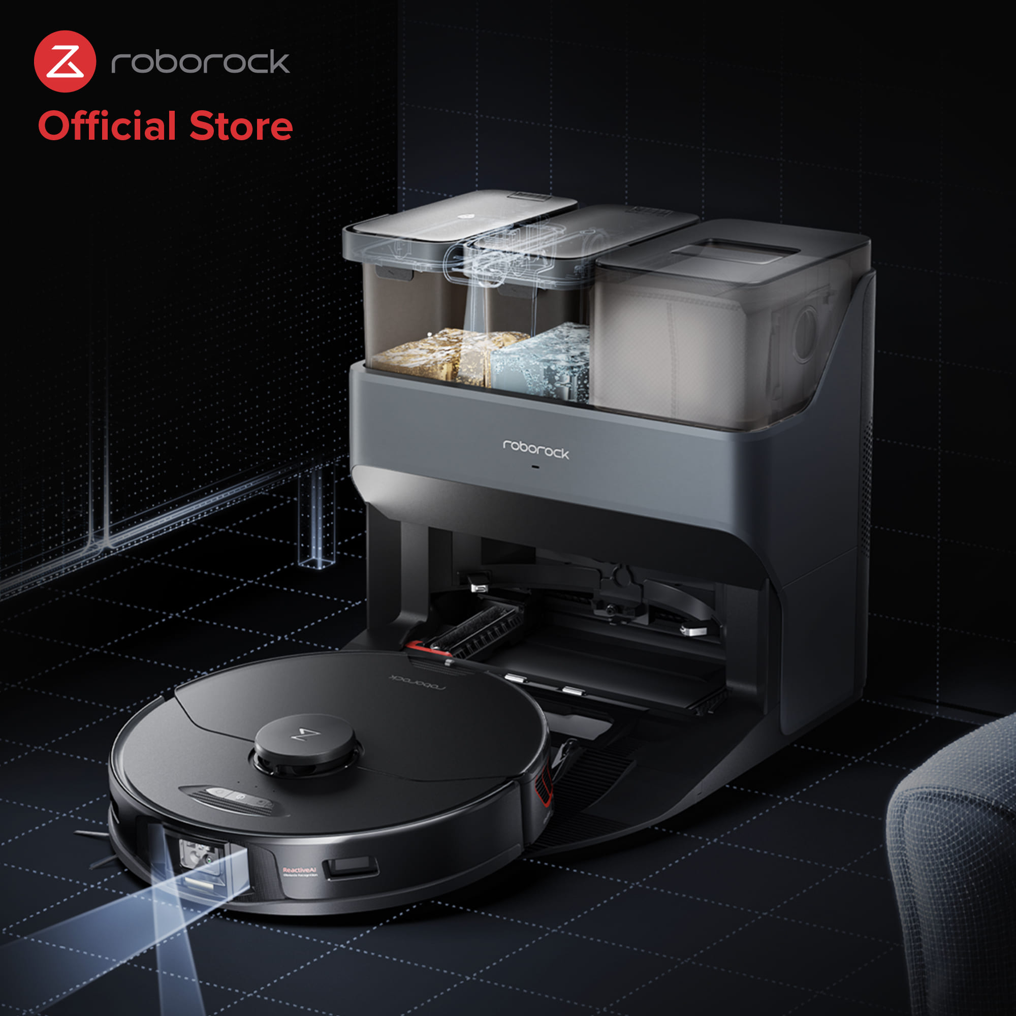 Roborock Auto Empty Wash Fill Dock แท่นเก็บฝุ่น ซักผ้าถู เติมน้ำ อัตโนมัติ โรโบร็อค (รองรับการ ...