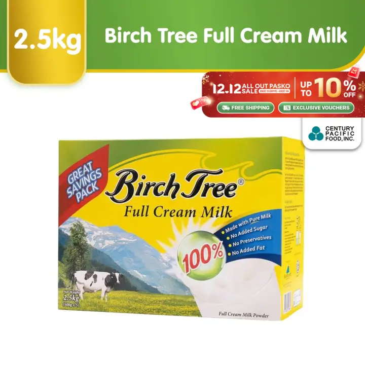 Birch Tree Full Cream Milk 2500g - Made from Pure Cow’s Milk with No ...