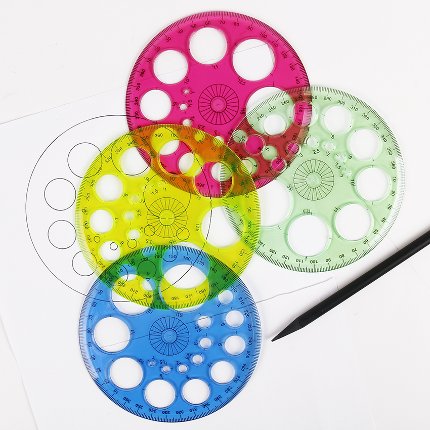 【TechGlobe】1PC/lot The New Circular Plastic Ruler Template Circle ...