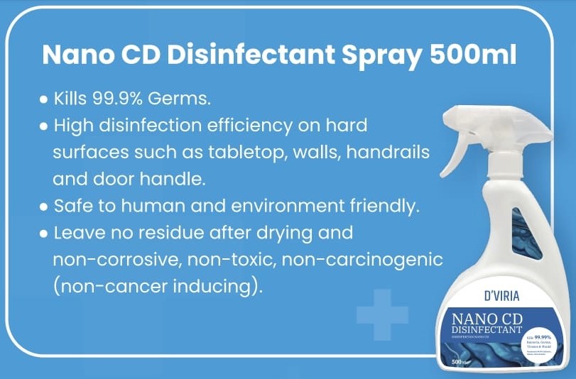 NANO CHLORINE DIOXIDE (CD) DISINFECTANT SPRAY 500ml | Lazada