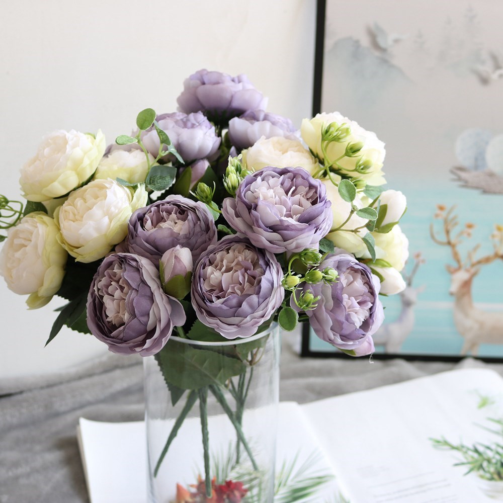 【Prime deal】 30CM Roses Silk Peony Artificial Flowers Cheap New Year's ...