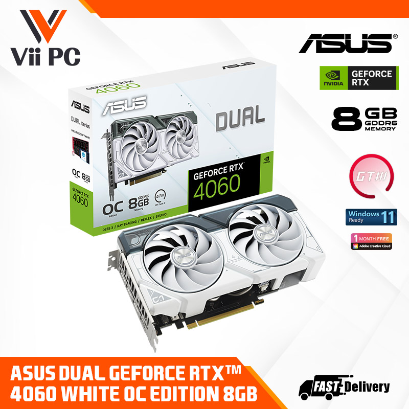 ASUS Dual Nvidia GeForce RTX 4060 RTX4060 OC Edition 8GB GDDR6 black or ...