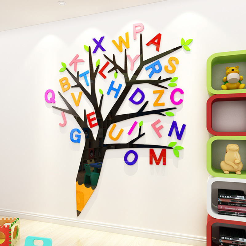 【Folio & Light】3d Letters Tree Wall Sticker Decorative Children Room ...