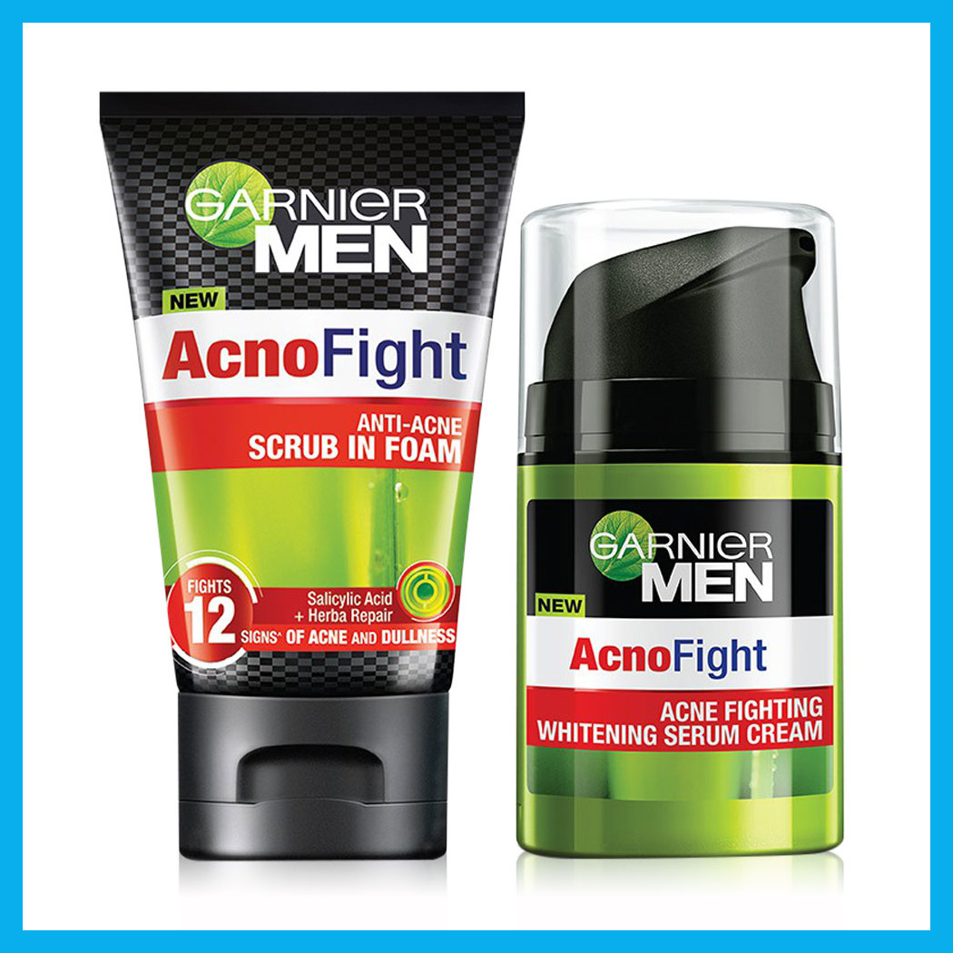 Garnier Men Set 2 Items Acno Fight Foam 100ml Serum 40ml เซทโฟมล้างหน้า ...