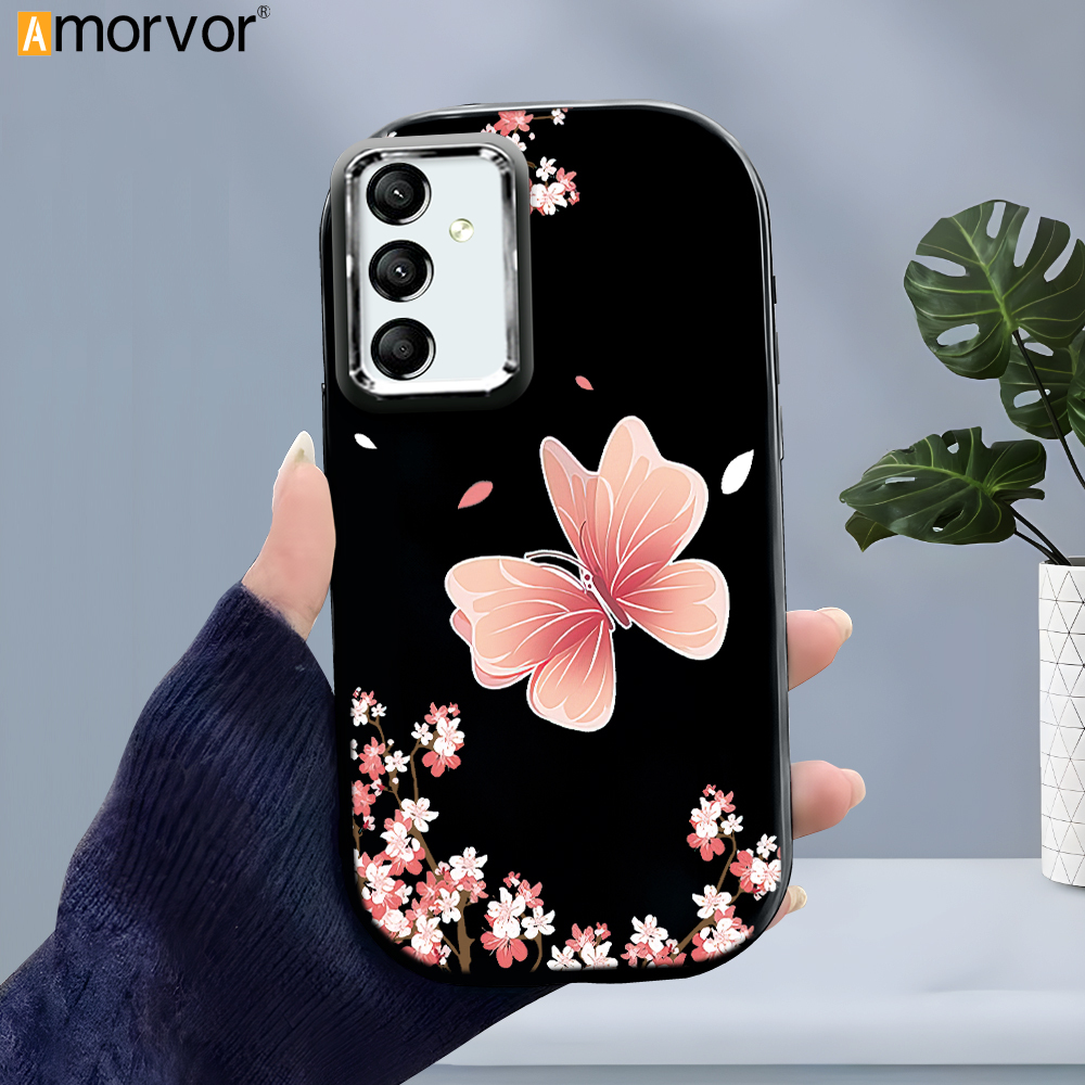 AMORVOR Case for Samsung A24 4G Cute Beautiful Pink Butterfly Back ...