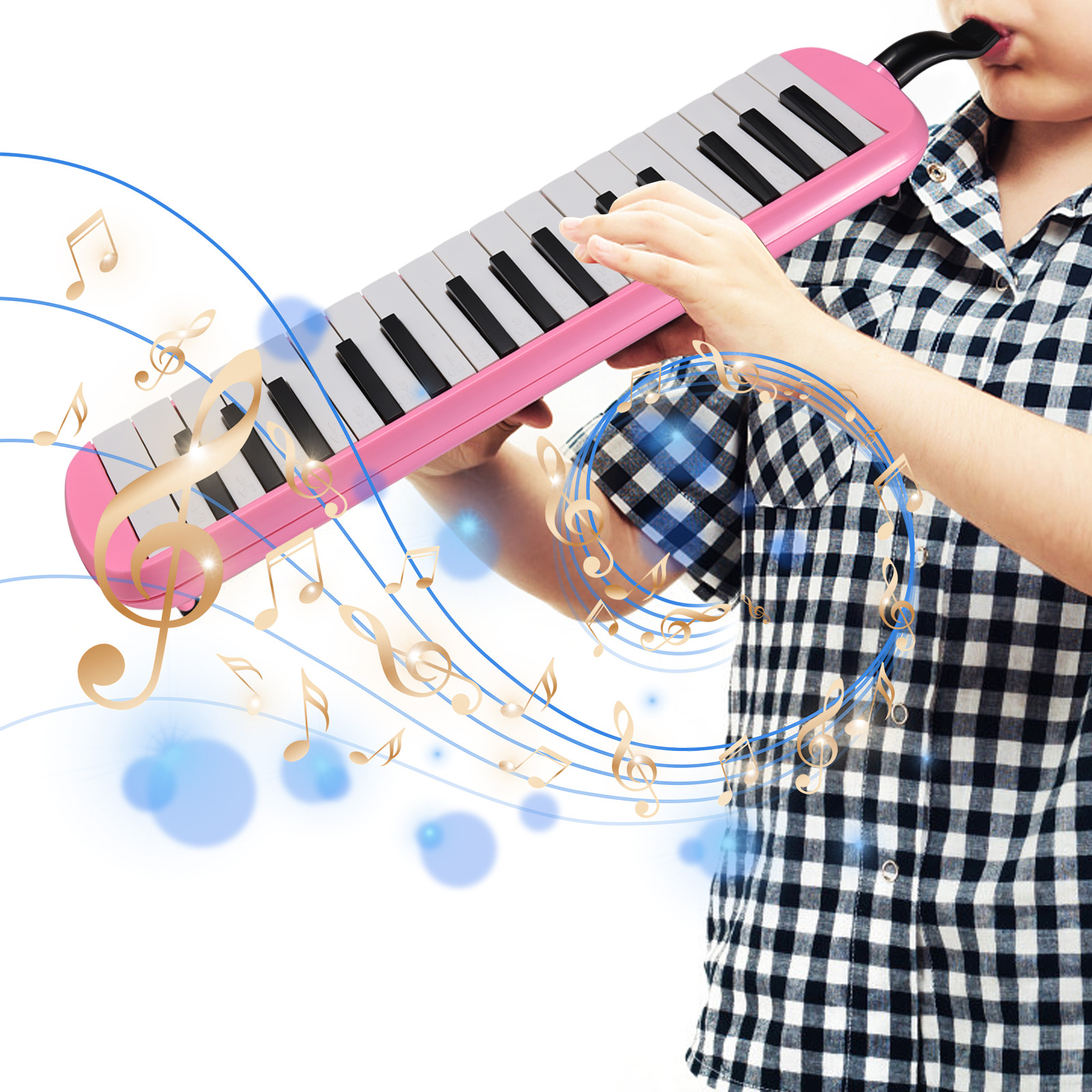 32 Keys Piano Keyboard Melodica Instrument with Soft Blow Pipe Blowing ...