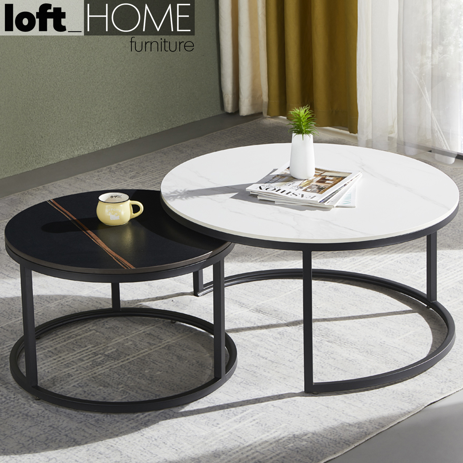 Lofthome Modern Sintered Stone Coffee Table BLACK | LIVING ROOM ...