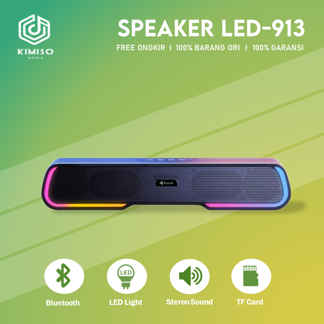 Speaker Bluetooth Gaming Kisonli LED-913 Stereo RGB Light Speaker Lampu ... Speaker Bluetooth Gaming Kisonli LED-913 Stereo RGB Light Speaker Lampu ...