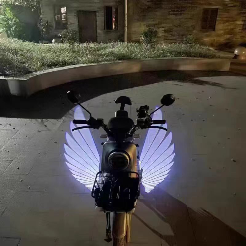 2Pcs Motorcycle LED Underbody Light Projector Ghost Angel Wings Light ...