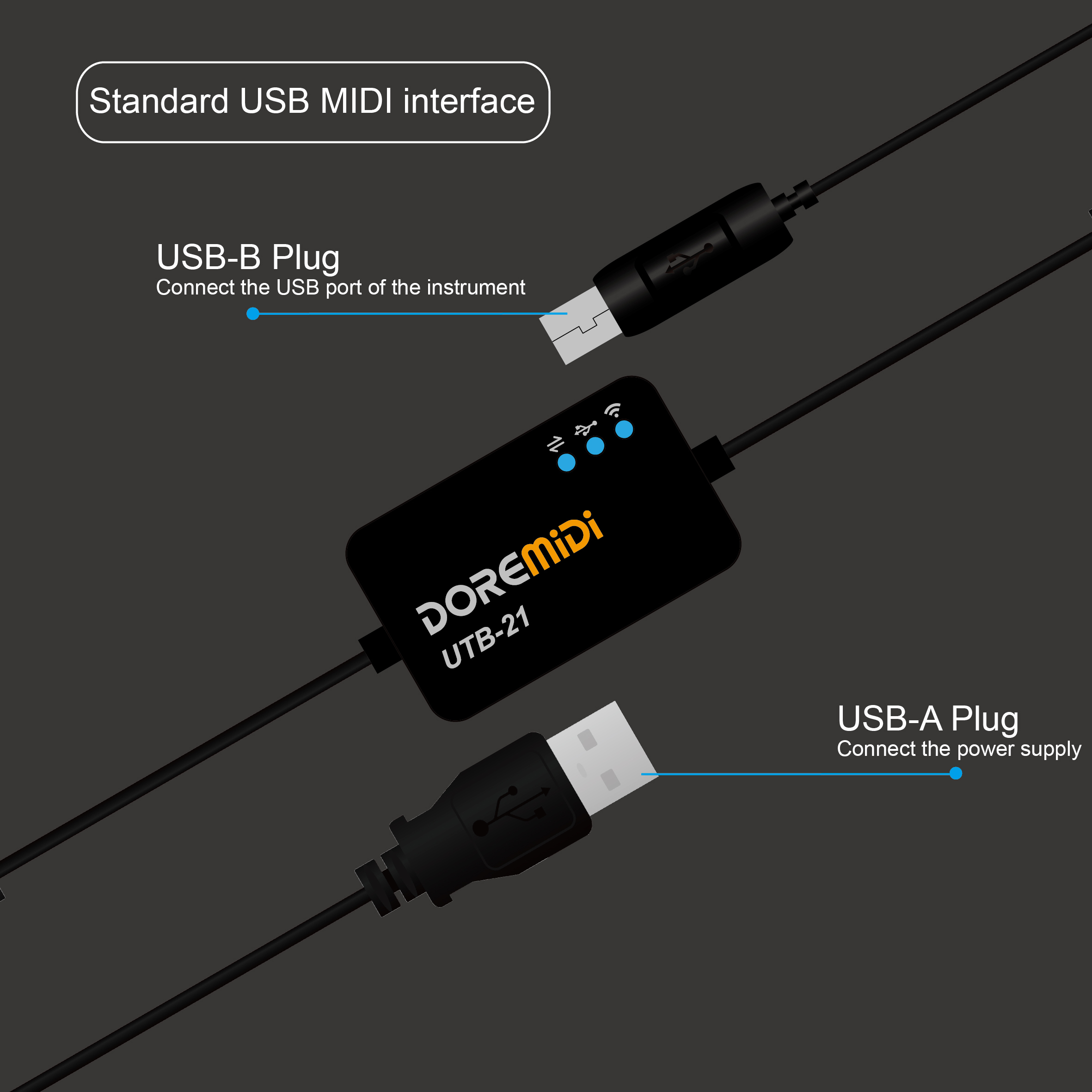 Doremidi Music Editor Wireless Bluetooth MIDI Adapter MIDI Adapter MIDI ...