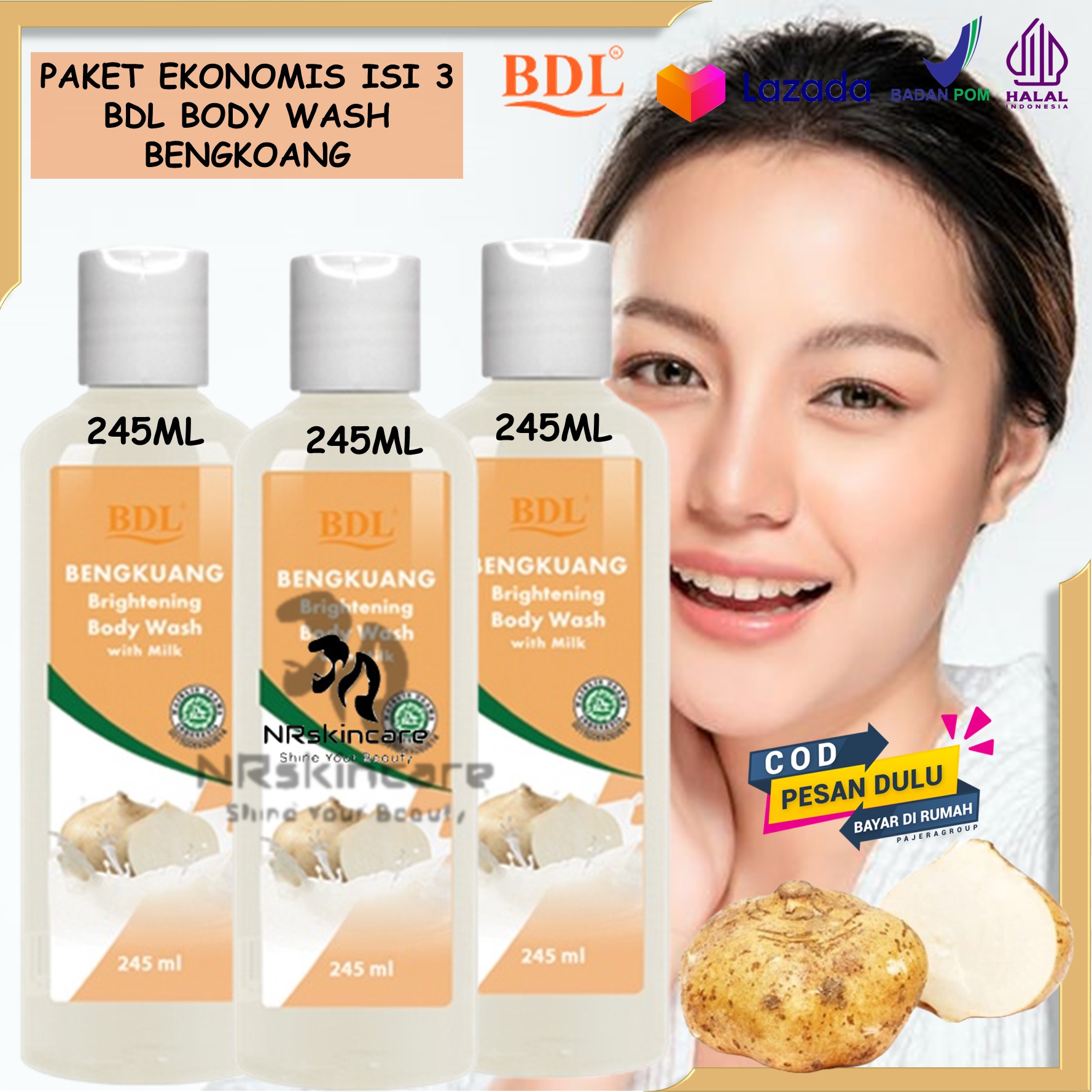 PAKET EKONOMIS ISI 3 Body Wash BDL BENGKOANG 245ml x 3 | Sabun mandi Cair BENGKOANG | Lazada ...