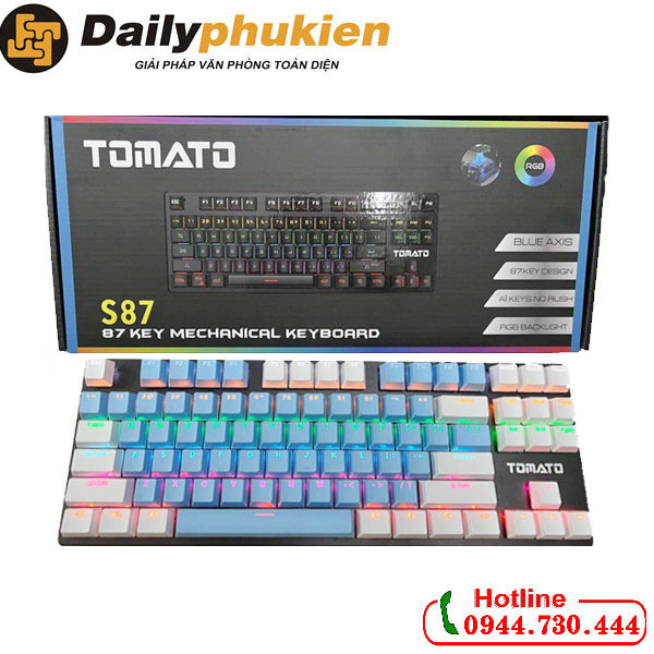 Bàn phím cơ mini Tomato S87 Switch Blue / Red / Brown | Lazada.vn