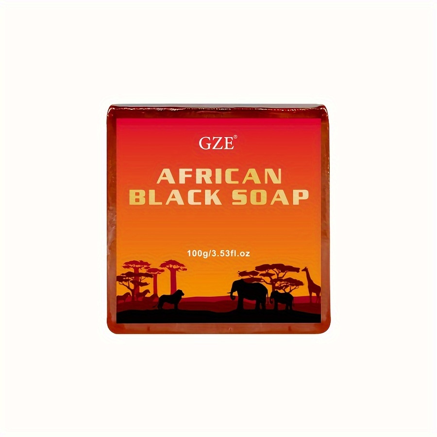 GZE AFRICAN BLACK SOAP with Shea Butter Coconut Oil Kernel Oil, for Dry ...