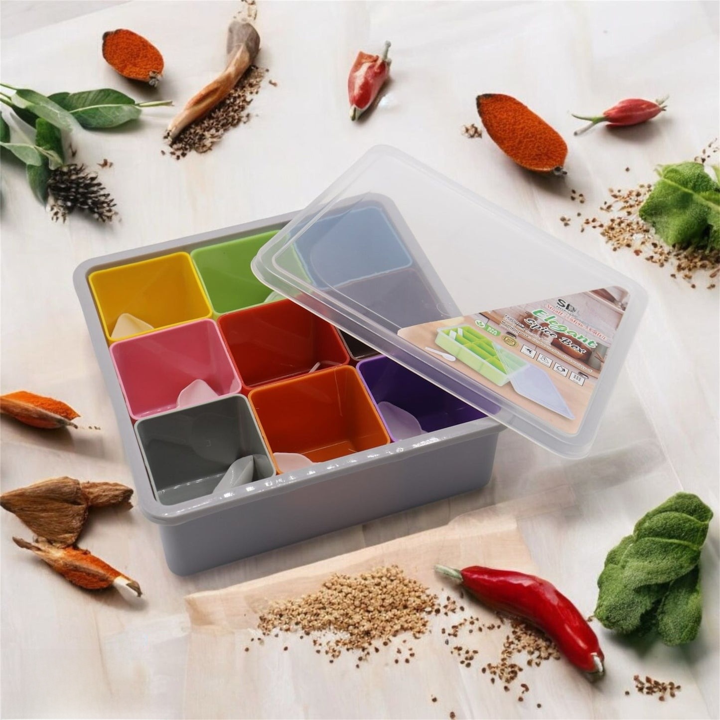 Masala Box with 9 Partitions | Daraz.pk