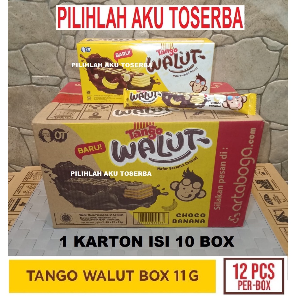 Wafer Tango WALUT Choco Banana - ( HARGA 1 KARTON ISI 10 BOX ) | Lazada ...