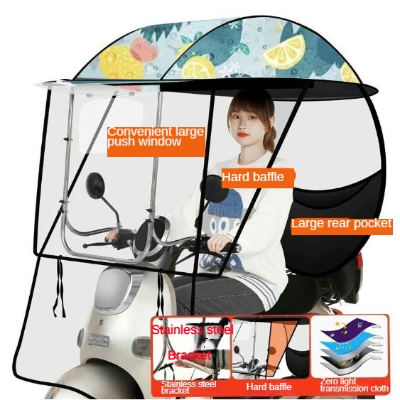 Electric Bicycle Windshield Awning Motorcycle Electric Bicycle Canopy ...