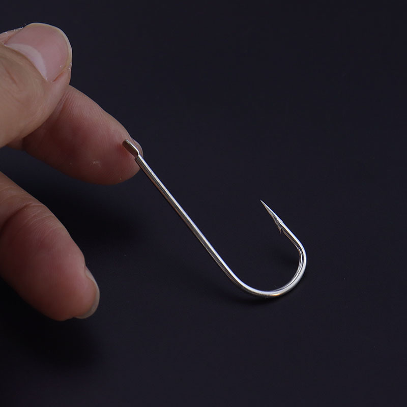 【b1598253】Long Shank Fishing Hook High Carbon Steel Flattened Handle ...