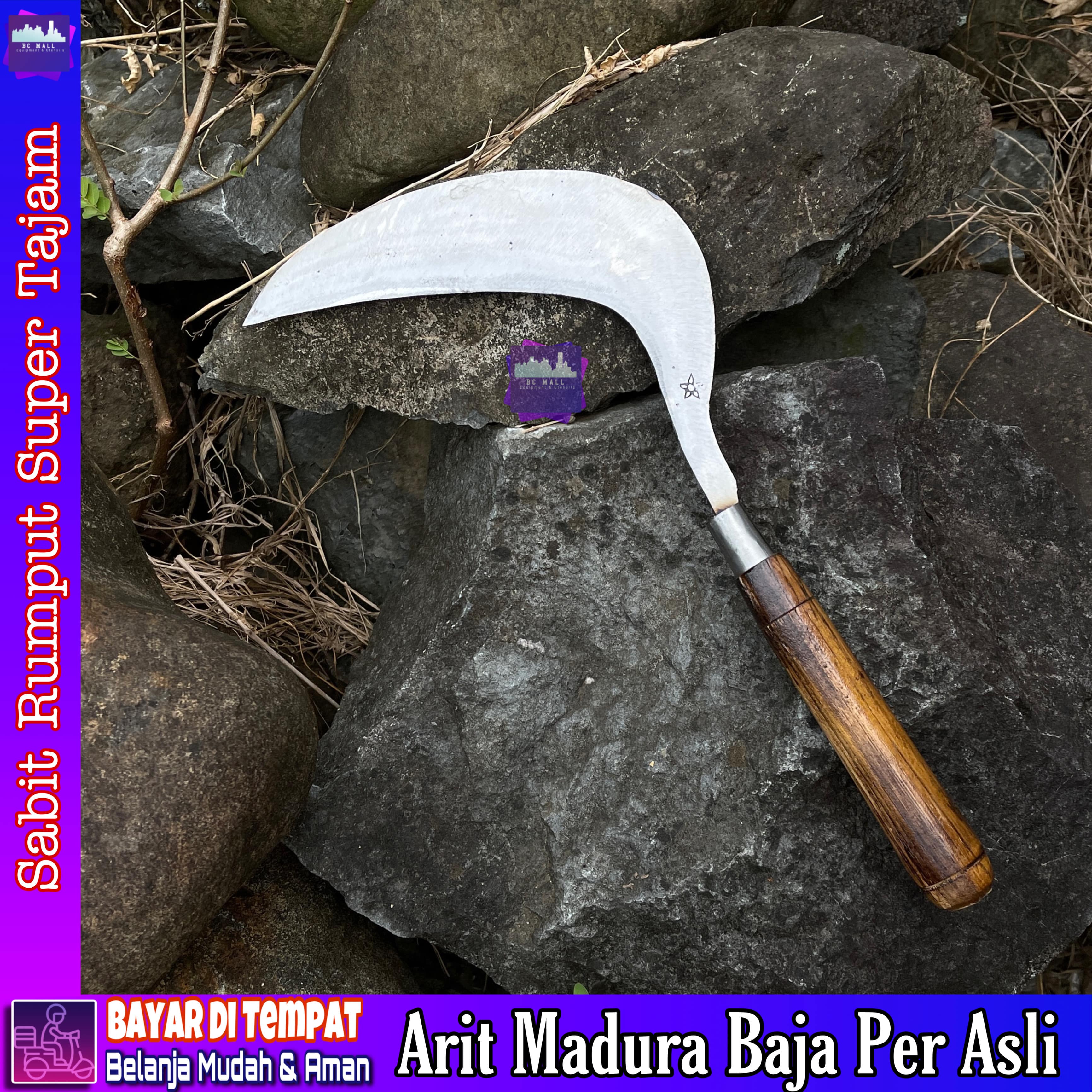 Arit Sabit Madura Baja Per Asli Super Tajam Arit Rumput Padi Terbon ...