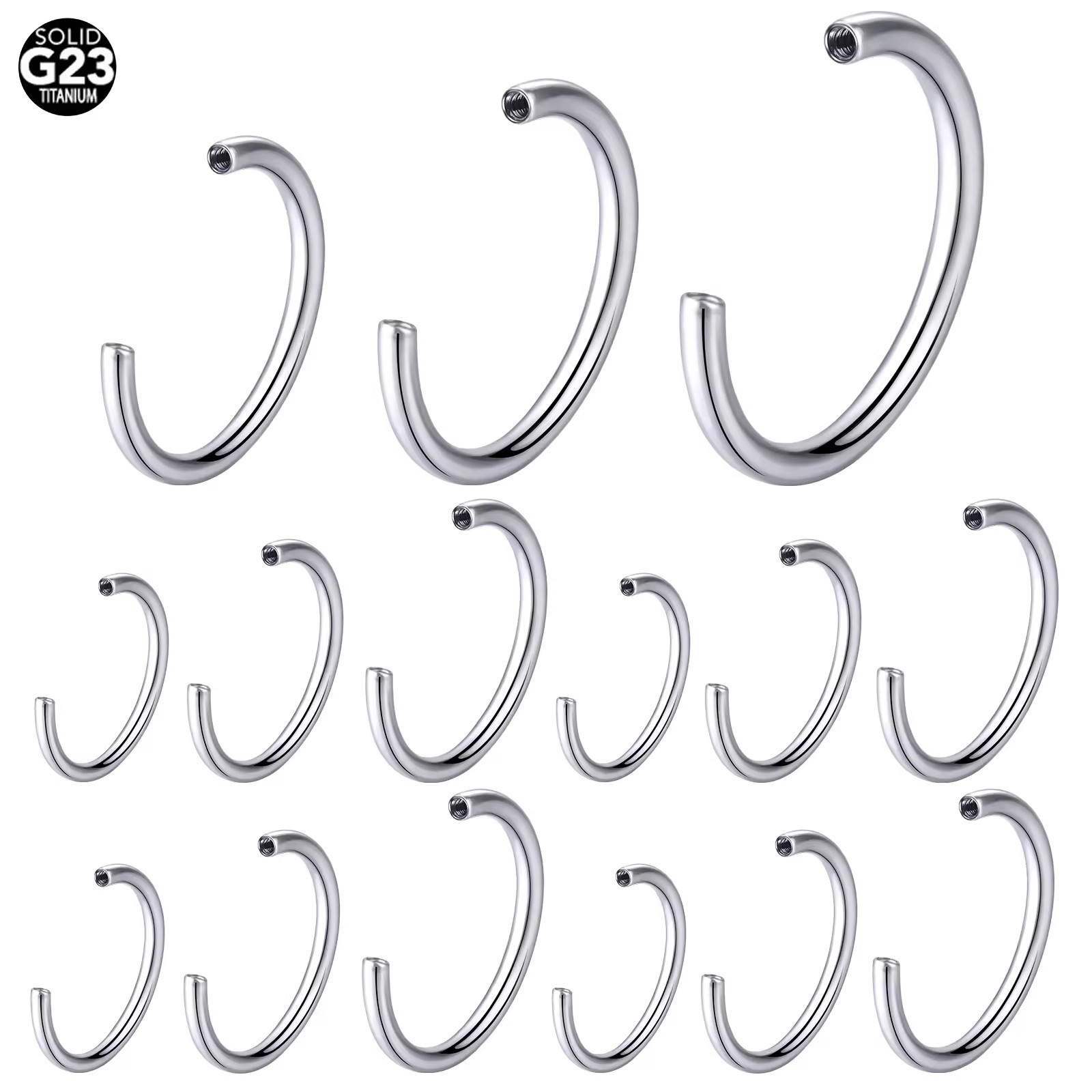 G23 titanium steel C- shaped inner teeth horseshoe ring implant grade ...