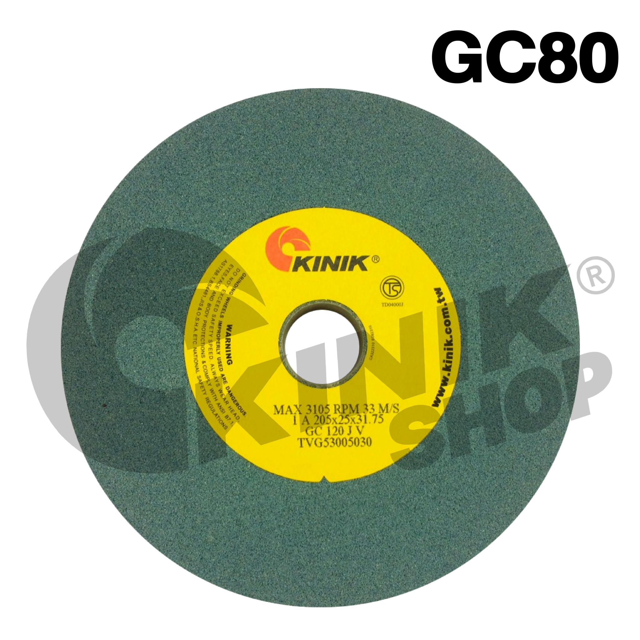 [1ก้อน] หินเจียรหน้าตรง1A KINIK ขนาด8นิ้ว (205x25x31.75mm.) GC80/GC100/GC120 สีเขียว - คีนิค ชอป ...