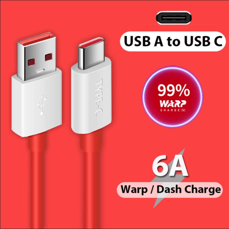 65W For Oneplus 9 9R Nord 2 N10 CE 5G Warp Charge Type-C Dash Cable 6.5A Fast Charge One Plus 8 ...