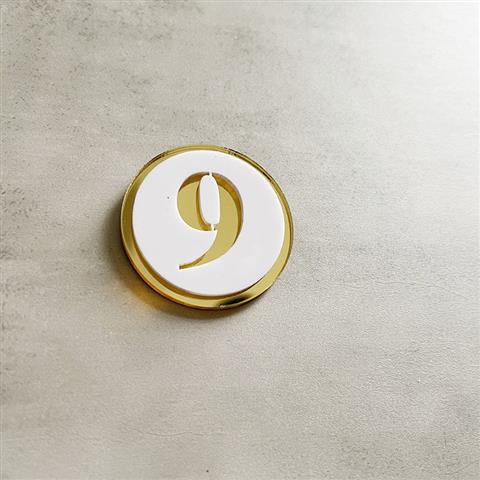 立体镂空可定制Acrylic Table Number Plate Round 5cm Plastic Sticker Restaurant ...