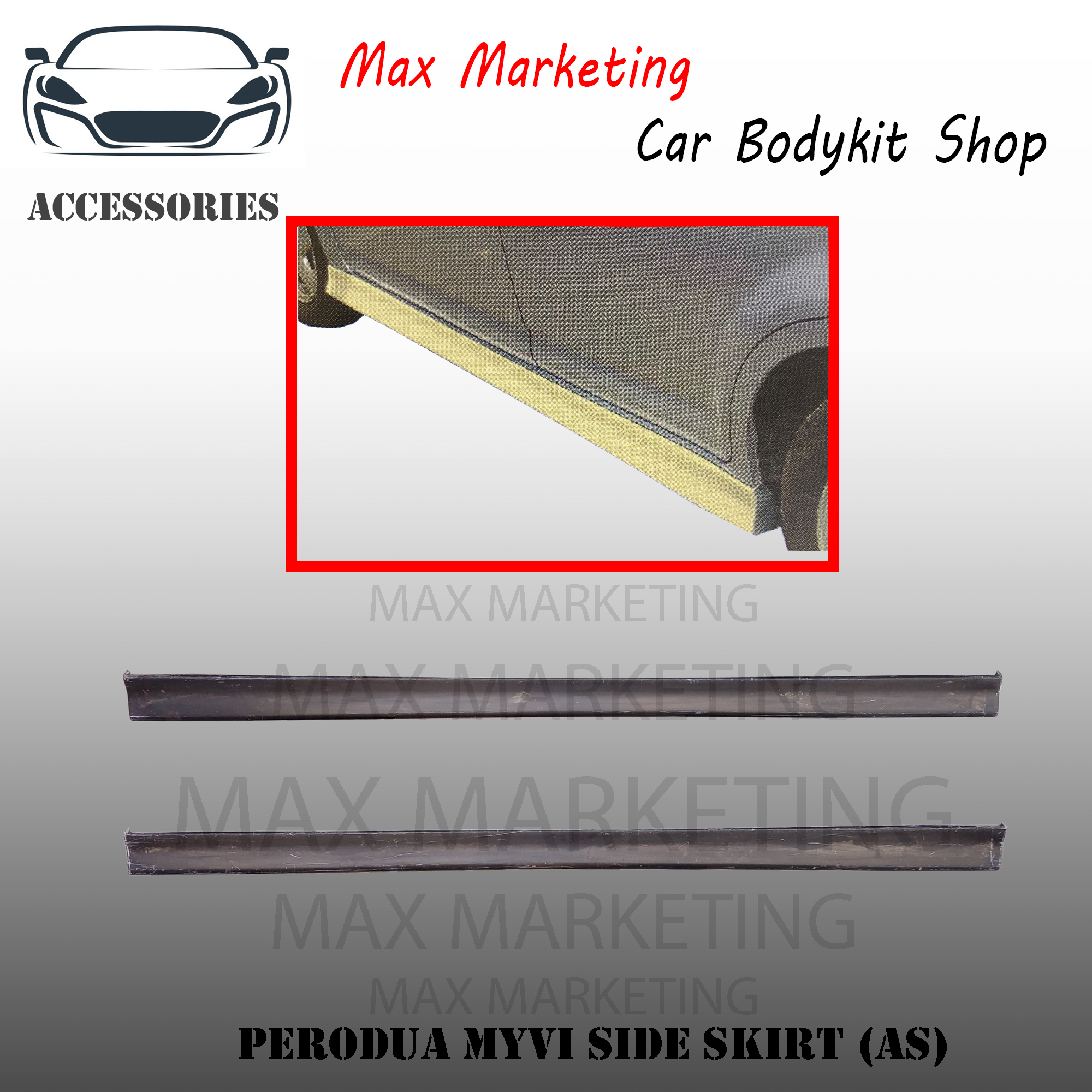 B0827 PERODUA MYVI SIDE SKIRT (AS) (FIBER) | Lazada