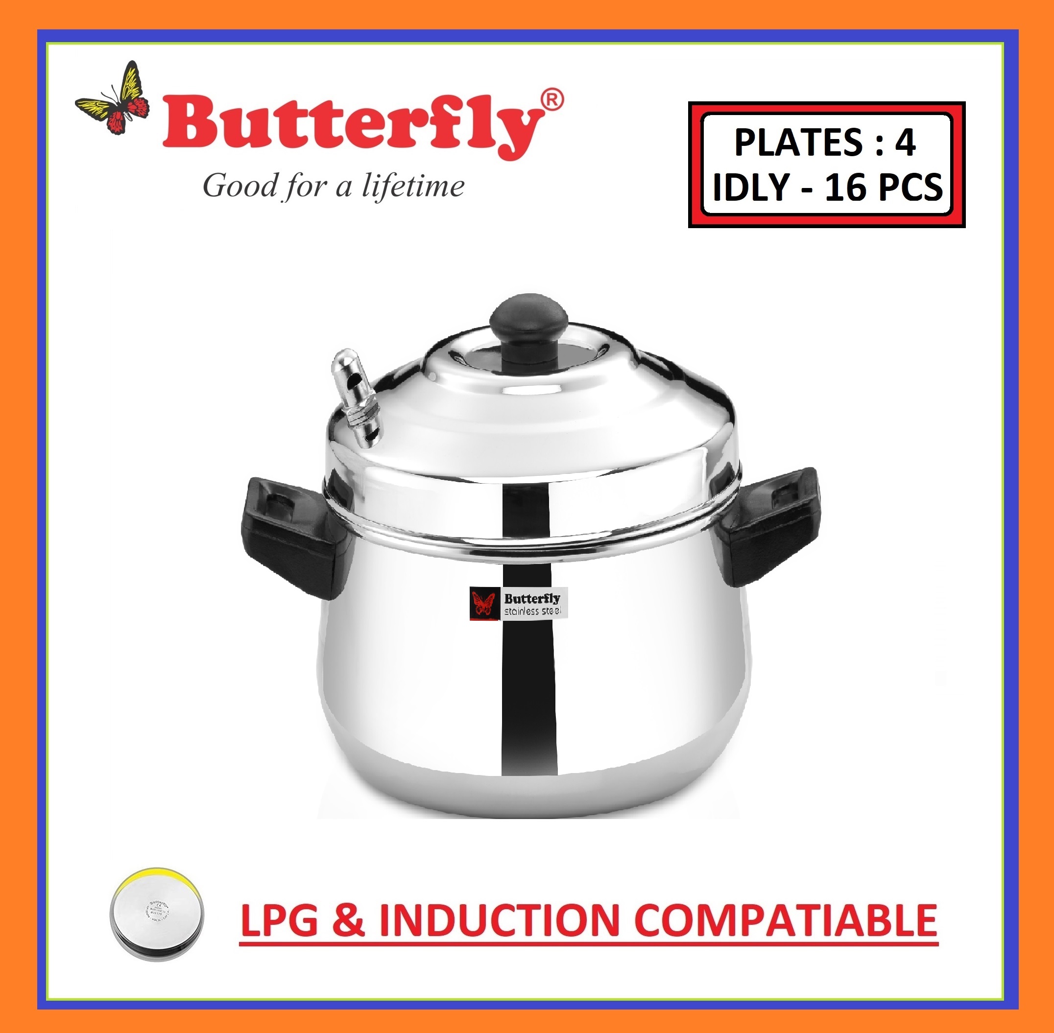 BUTTERFLY CURVE STAINLESS IDLY COOKER PLATE SETS GAS INDUCTION ...