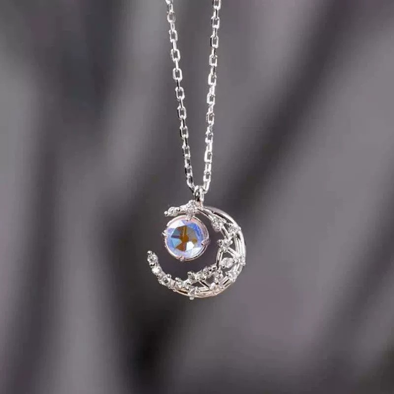 【Innovative design】Korean Style Ins silver Flash Diamond Star Moon ...