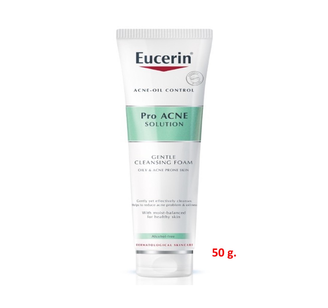 Eucerin Pro ACNE Solution Cleansing Foam 50g. ยูเซอริน โปร แอคเน่ ...