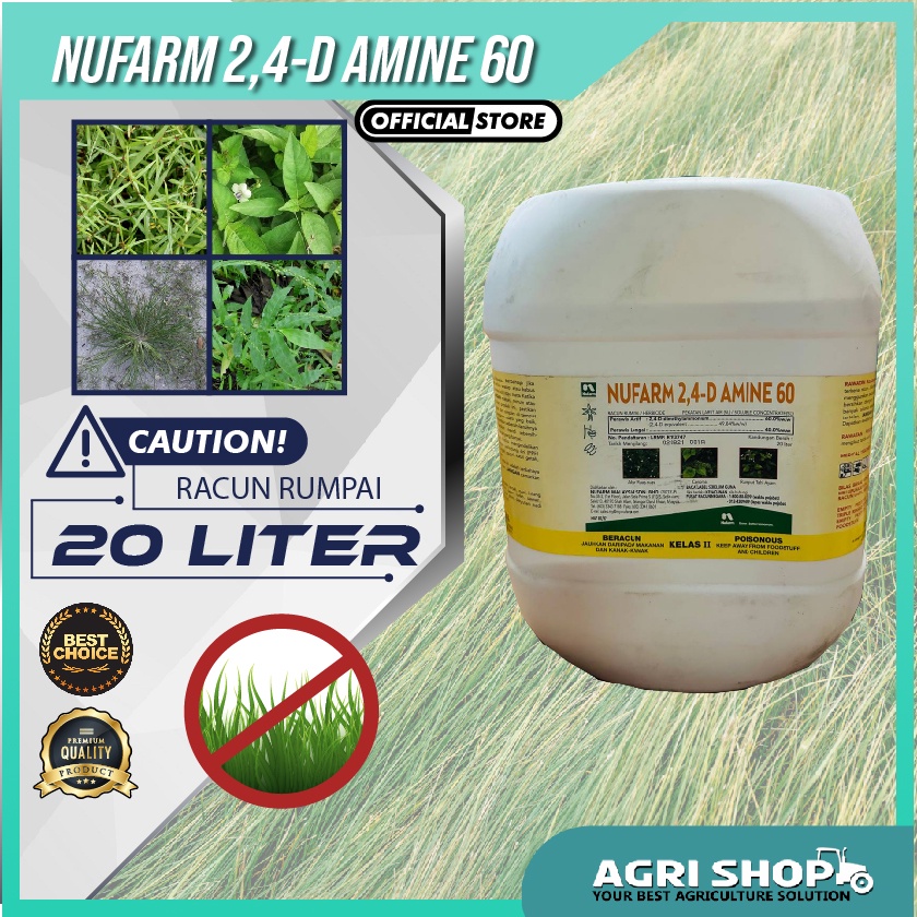 Agrishop 20 Liter Nufarm 2,4-D Amine 60 Herbicide Racun Rumpai | Lazada