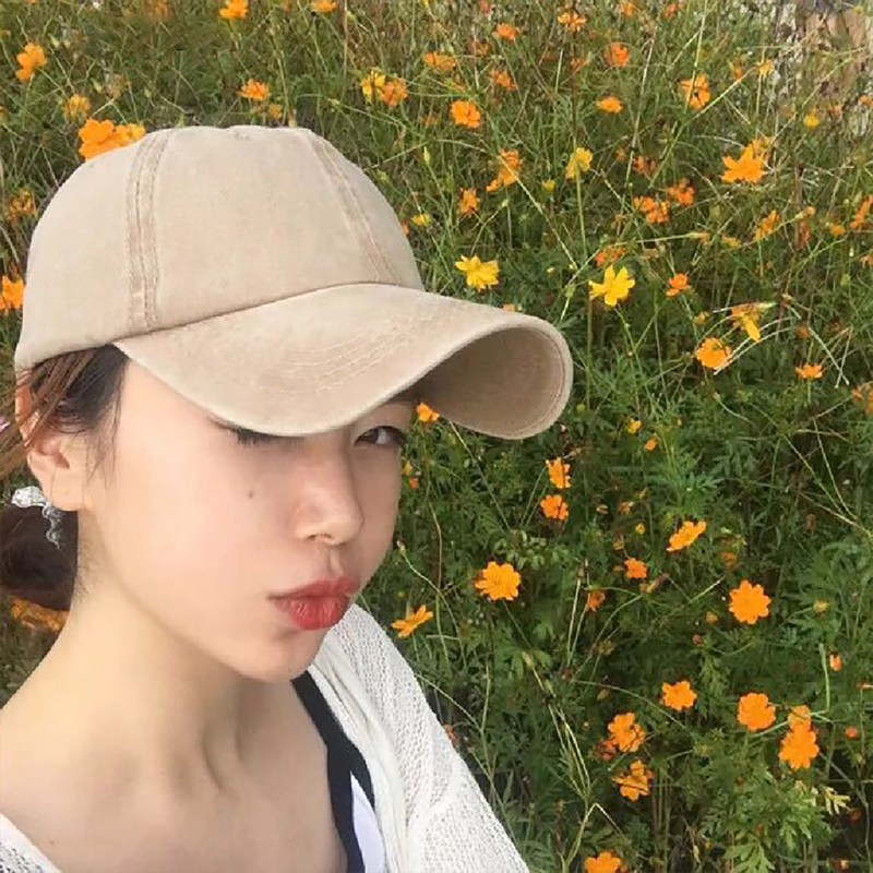 Washed Hat Old Baseball Hat Retro Duckbill Hat Solid Color Women S ...