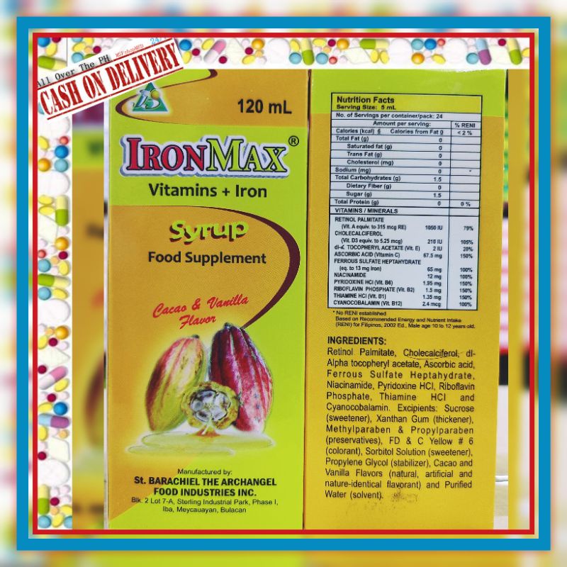 IRONMAX - VITAMINS PLUS IRON 120ml CACAO & VANILLA FLAVOR | Lazada PH