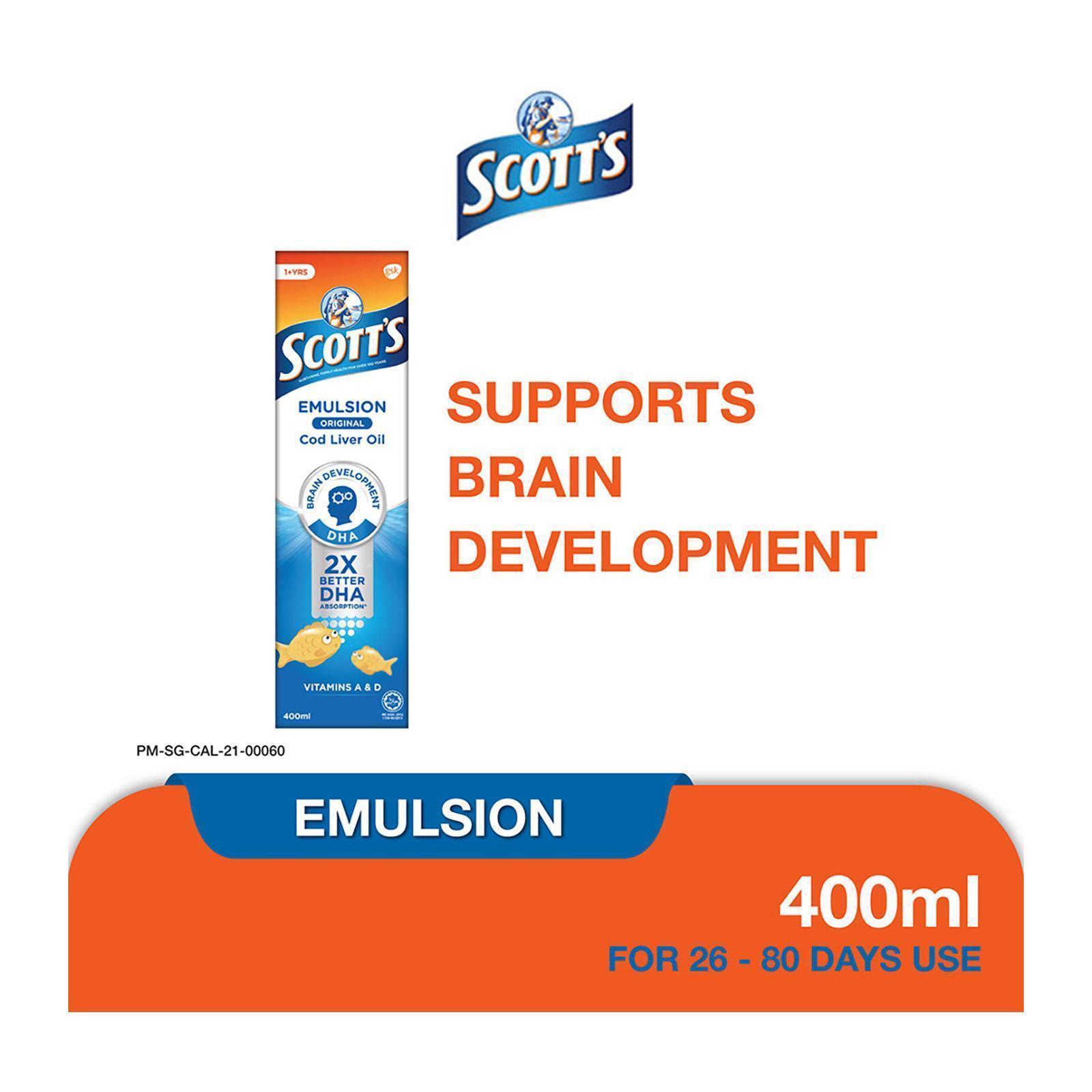 Scott's Emulsion Cod Liver Oil (Original Flavour) 400ML | Lazada Singapore