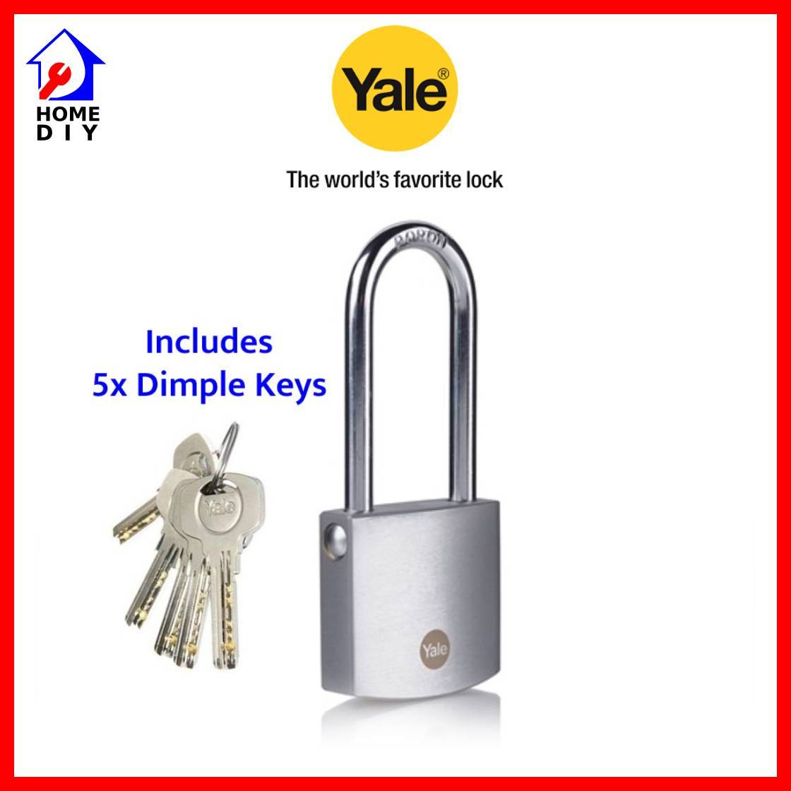 Yale High Security Y120DB/60/163/1 Padlock, Comes with 5 Dimple Keys ...
