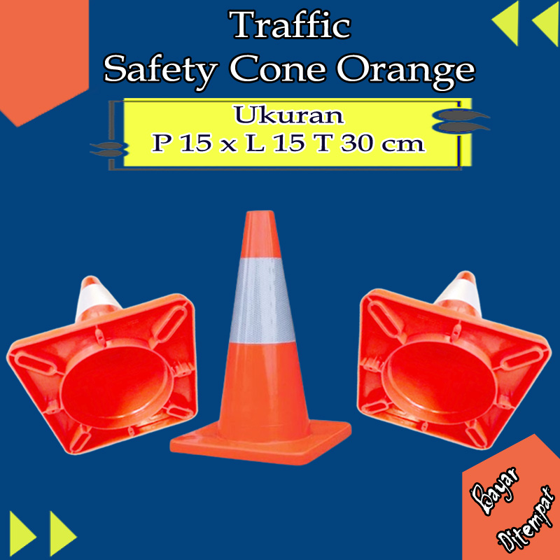 SAFETY TRAFFIC CONE MINI 30 CM PEMBATAS JALAN KERUCUT LALU LINTAS RUBBER ORANGE | Lazada Indonesia