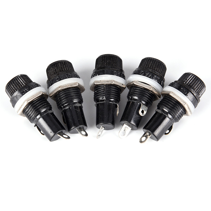 5PCS Chassis Panel Mount Fuse Holder Socket For 5*20 Glass Fuses 250V ...