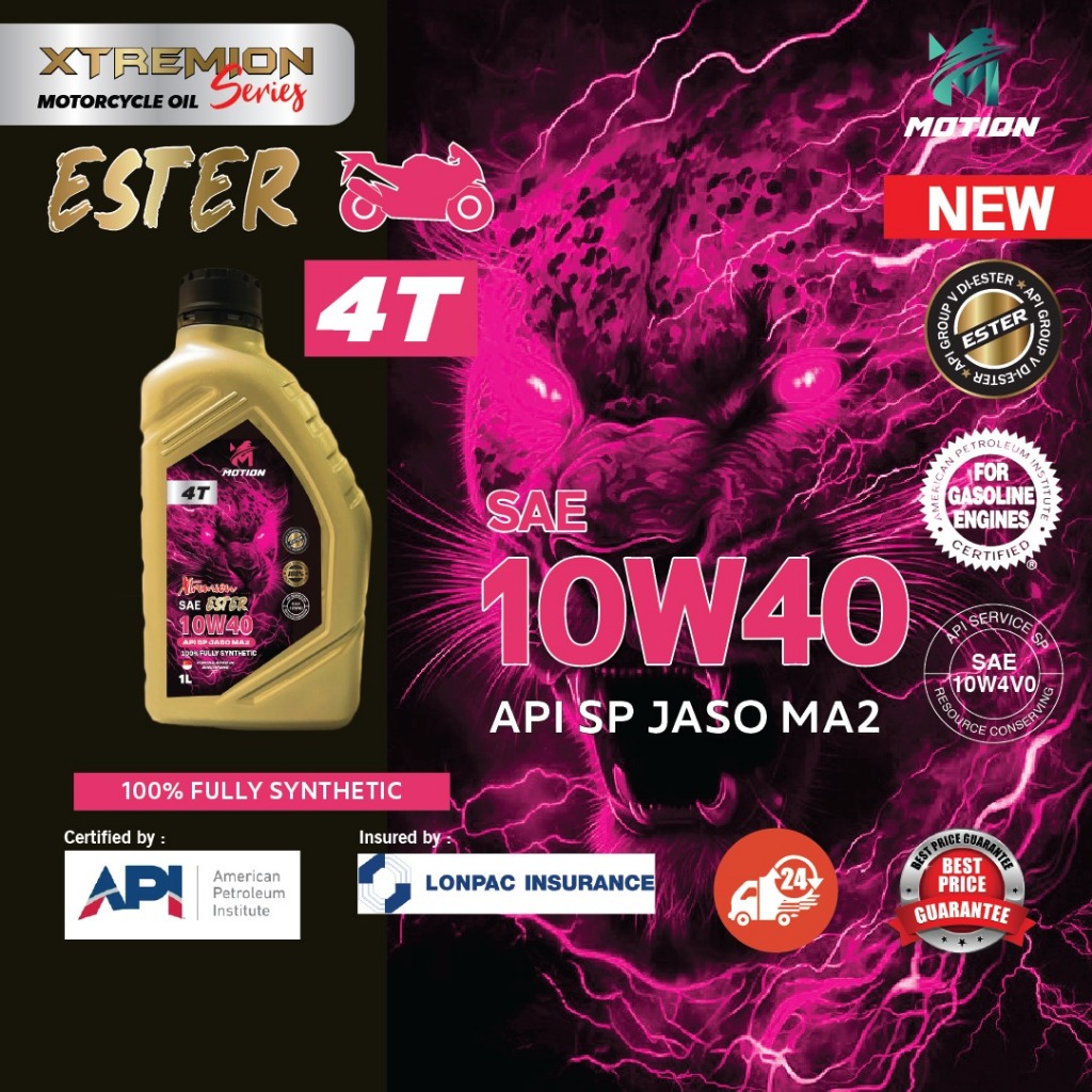 MOTION 4T 10w40 ESTER XTREMION API SP 1L Fully Synthetic Motorcycle ...