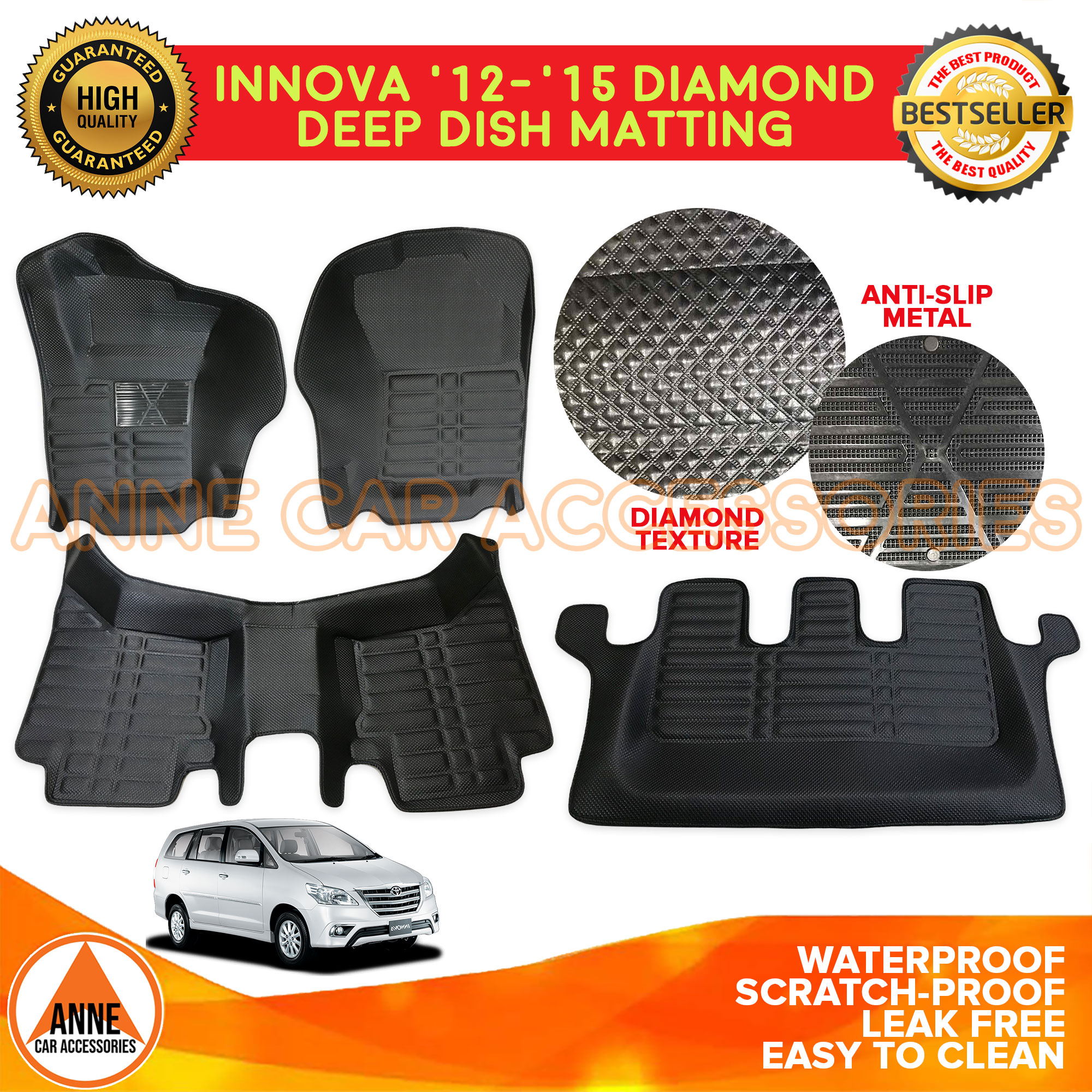 New Arrival 5D Diamond Car Deep Dish Matting for Toyota Innova 2012 ...