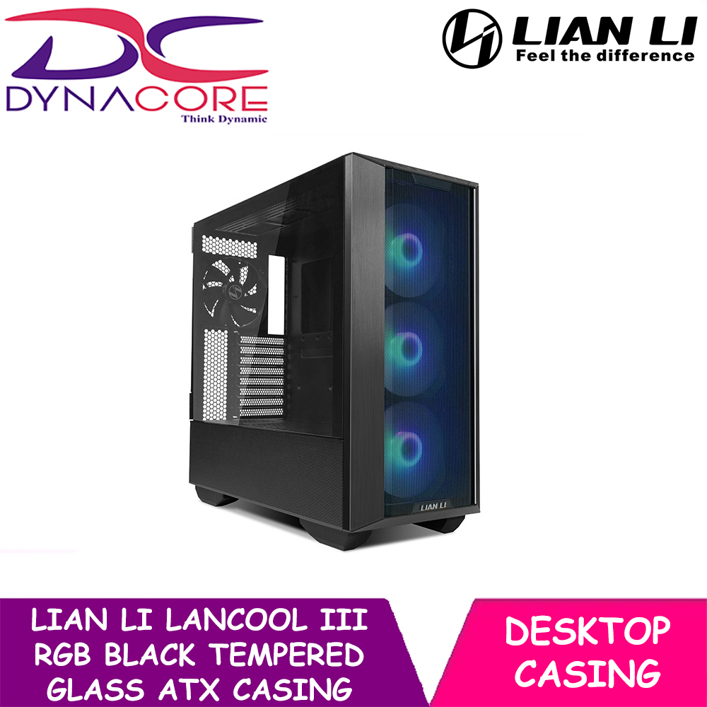 DYNACORE - Lian Li LANCOOL III RGB Black / White Tempered Glass ATX ...
