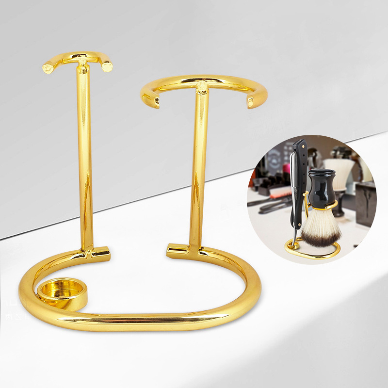 Metal Men Shaving Tool Holder Silver Compact Curved Shaving Brush ...