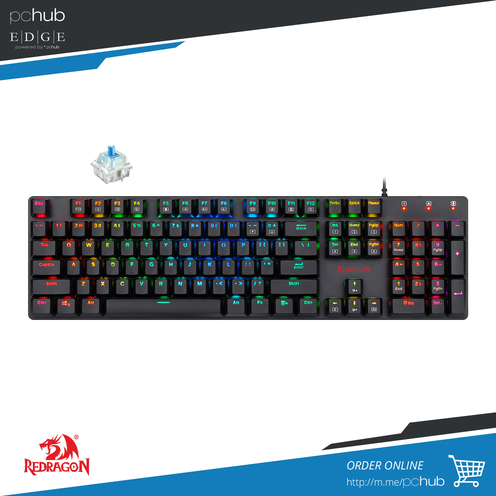 Redragon Shrapnel K589 RGB, black, mechanical keyboard, outemu blue ...