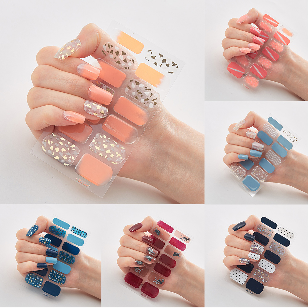 Nail Sticker 3D Foil DIY Manicure Nail Decal Full Nail Wraps Self ...