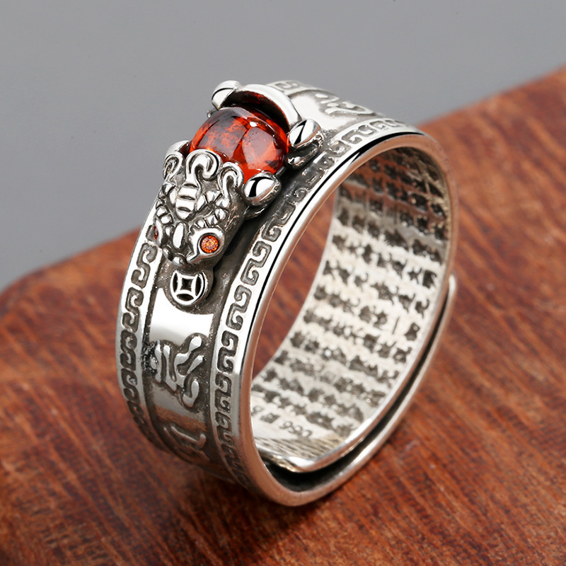 Vintage Golden Toad Live and Aggressive Men's Trendy Ring Combination ...