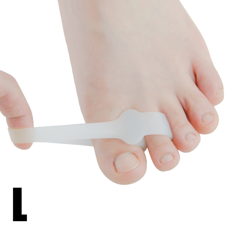 2pc/pack S/L Code Silicone Two Hole Toe Separator Foot Finger Protector ...