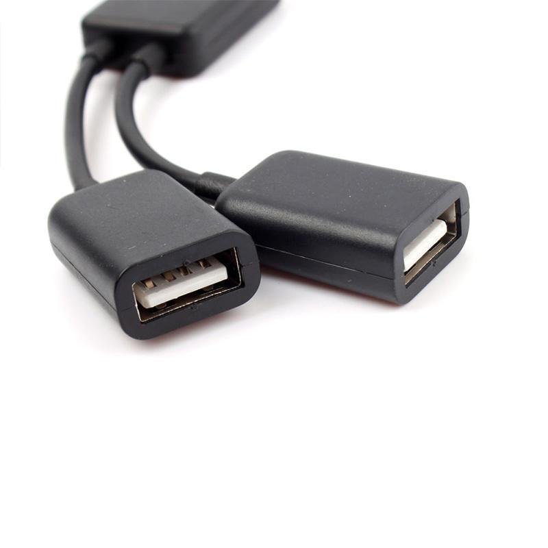 【Innovative design】OEM Dual Micro USB OTG Host Adapter Cable with Dual ...