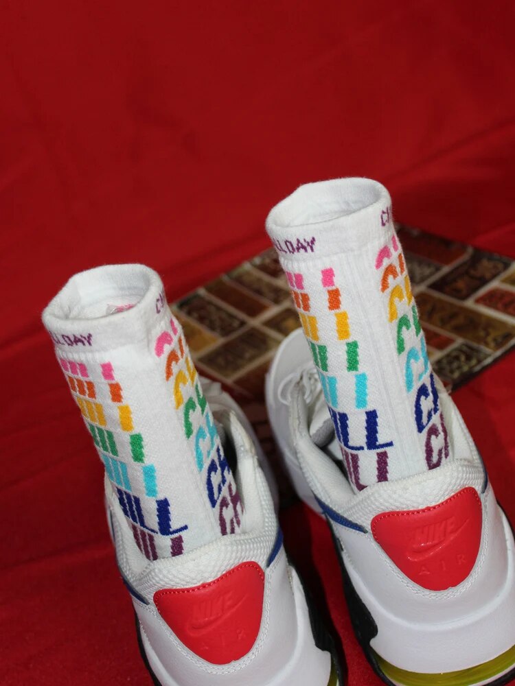 CHILL Hiphop Individuality Street Men's Socks Rainbow Orange 100%Cotton ...