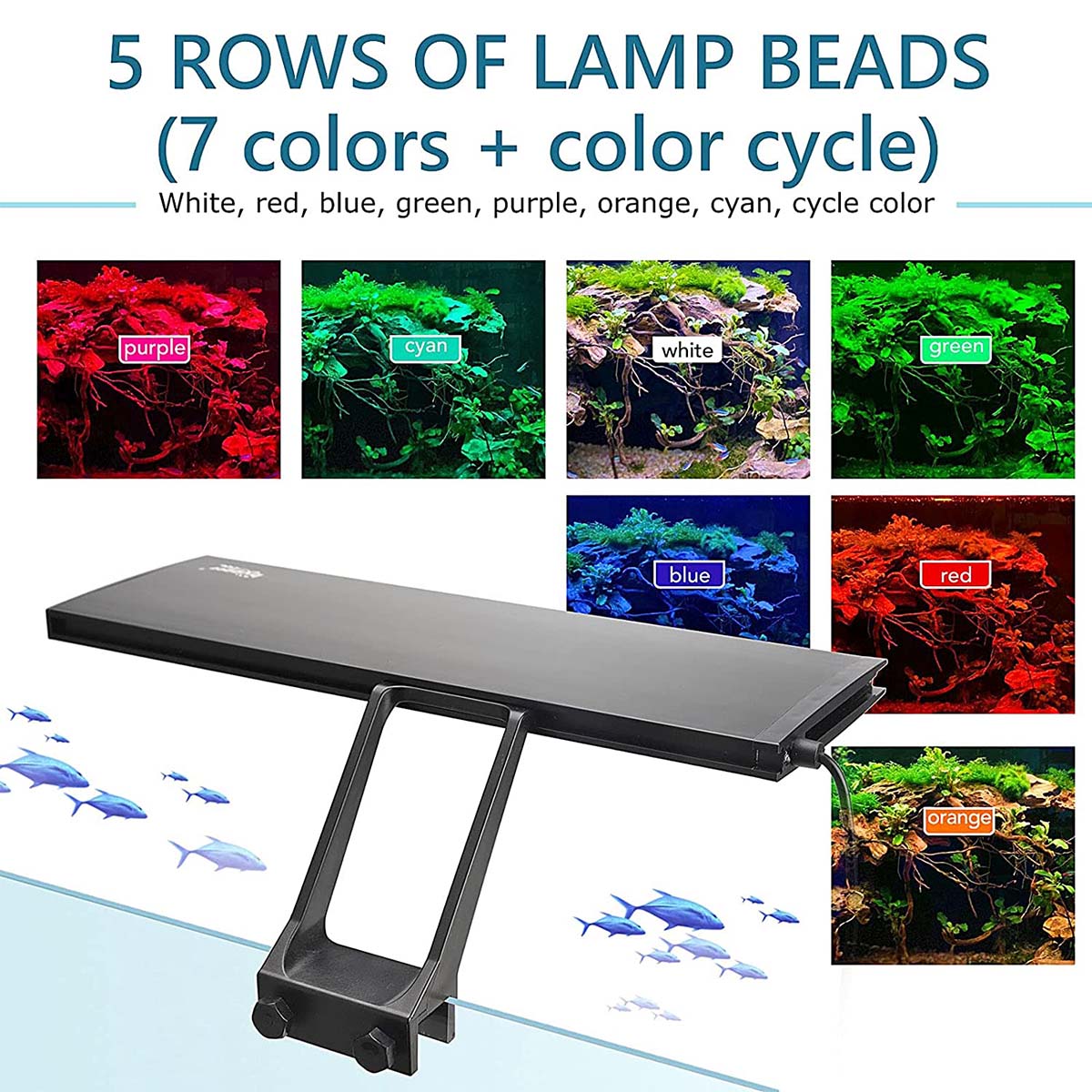 Hygger????Aquarium LED light HG-990 14w โคมไฟ LED aqua lamp plant light ...